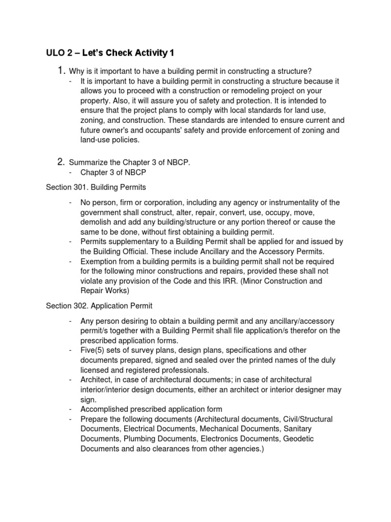 ULO 2 - Let's Check Activity 1 | PDF | Specification (Technical ...