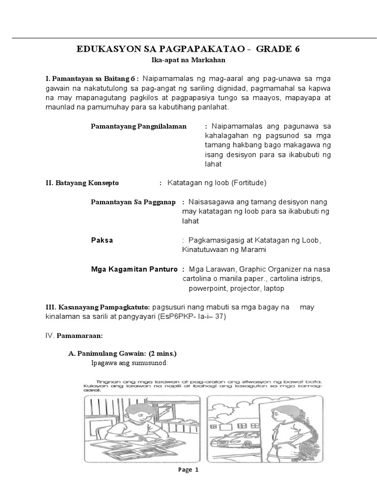 A.lesson Exemplars Q4-Esp 6 | PDF