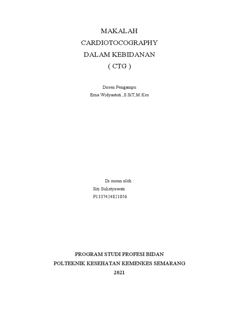 MAKALAH CTG Siti Sulistyowati Grobogan | PDF