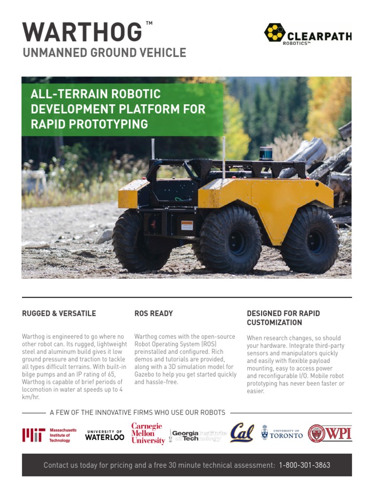Warthog: All-Terrain Robotic Development Platform For Rapid Prototyping ...