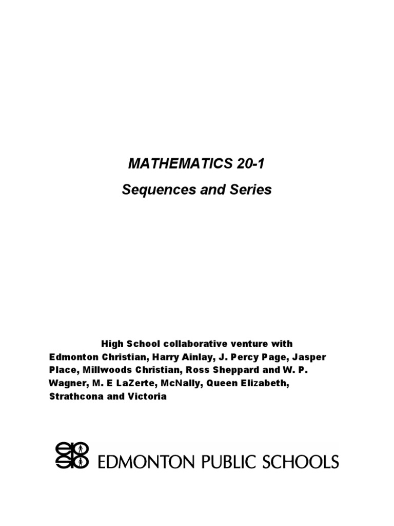 Mathematics 20-1 Sequences and Series | PDF | Series (Mathematics) | Sequence