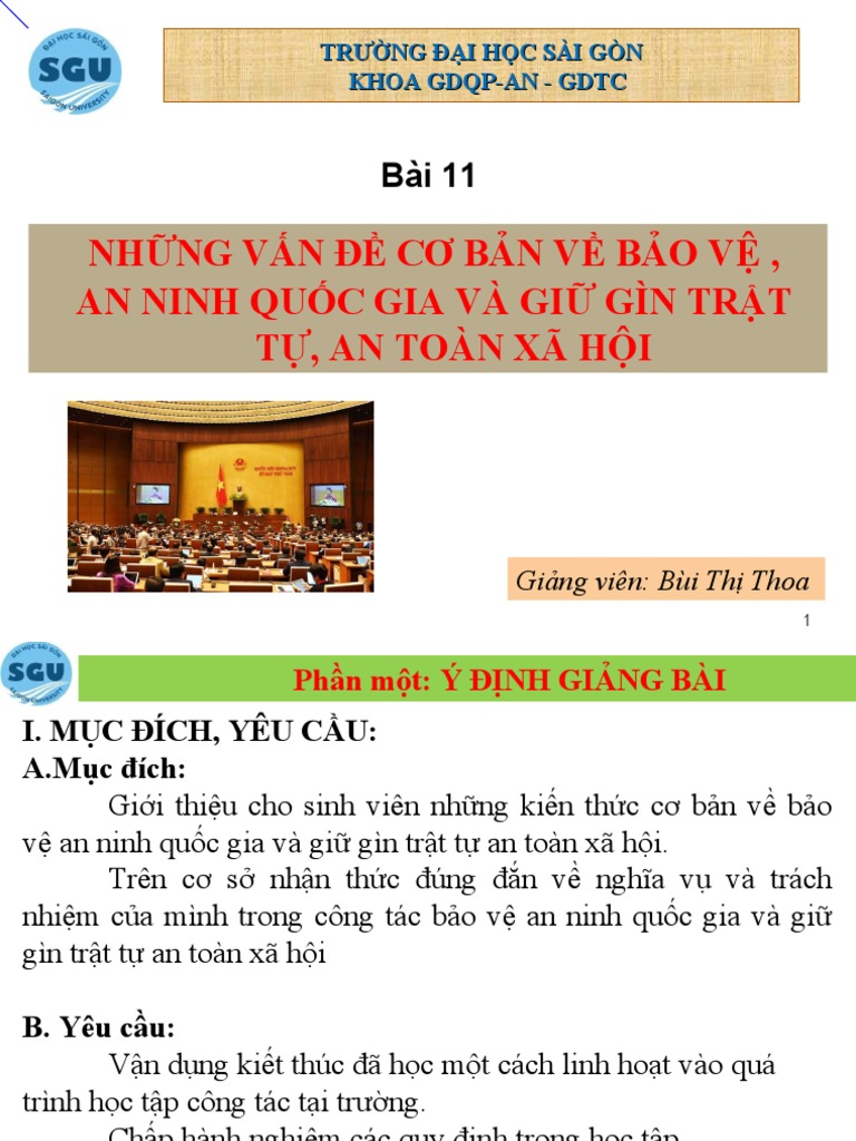 11.Bài 11.Nhung van de co ban ve bảo vệ ANQG, TTAT xã hội | PDF