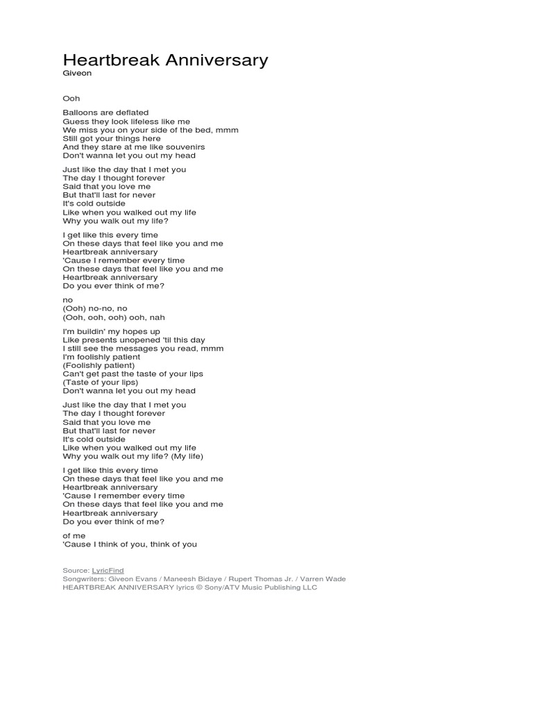 Heartbreak Anniversary | PDF