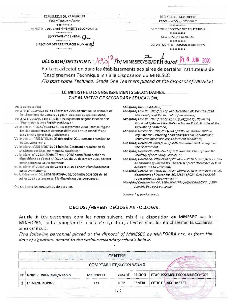 Affectation IET Du 18-07-20 | PDF