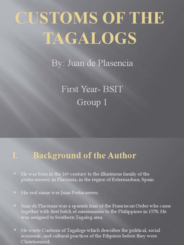 Customs of the Tagalogs Explained | PDF | Philippines