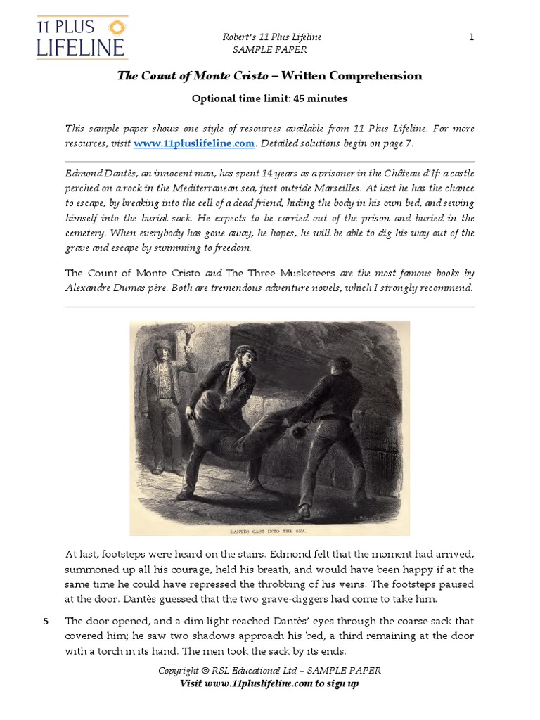 The Count of Monte Cristo Comprehension - Sample | PDF | The Count Of ...