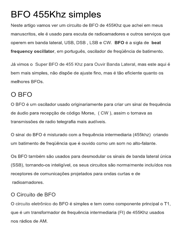 Bfo 455 KHZ Simple | PDF