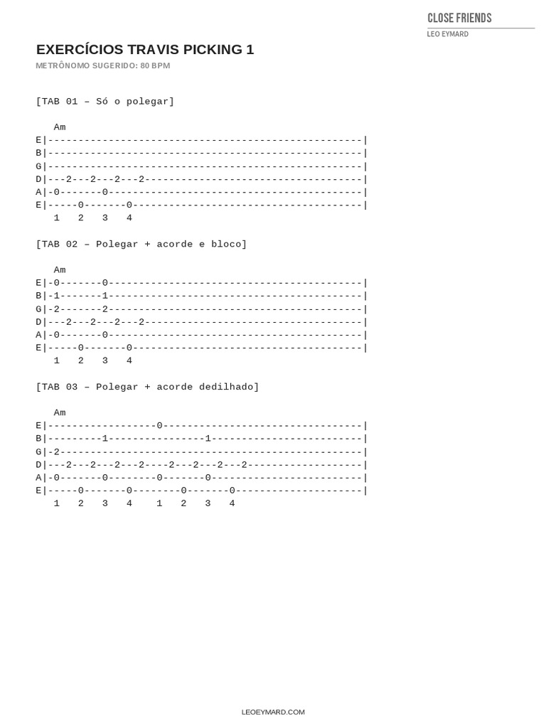 Travis Picking Exercises Guide | PDF
