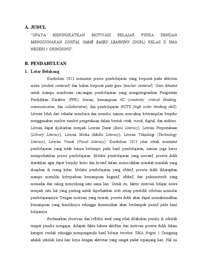 Proposal PTK Joko | PDF