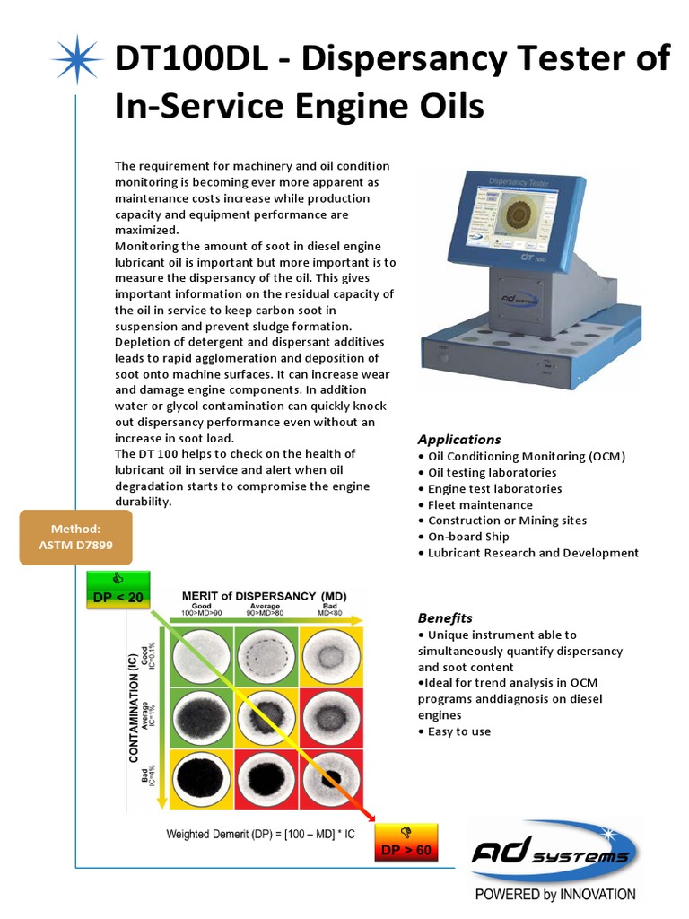 DT100DL - Dispersancy Tester of In-Service Engine Oils: Applications ...