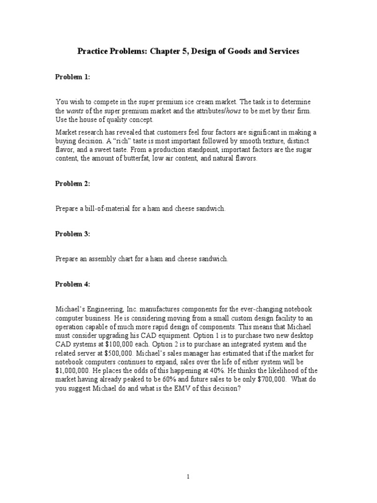 Designing Goods: Practice Problems Guide | PDF | Computers