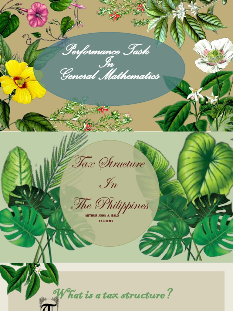 General Mathematics Performace Task - Arthur John A. Balo | PDF | Taxes ...