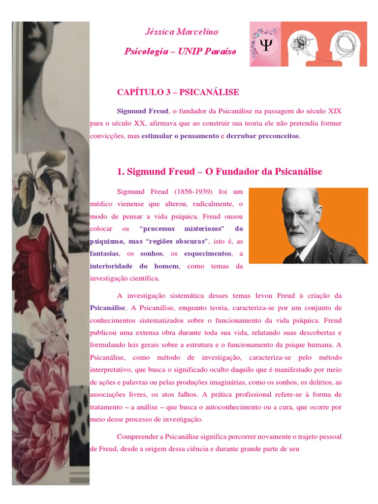Resumo Cap. 3 As Psicologias Bock | PDF | Sigmund Freud | Psicanálise