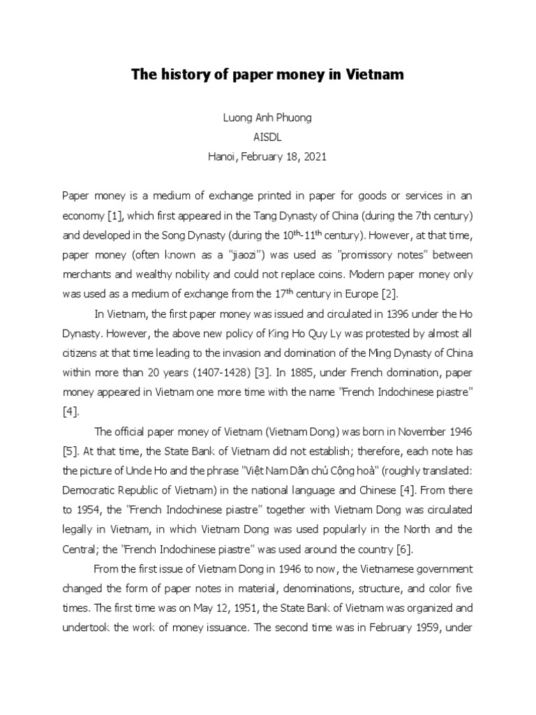 The History of Paper Money in Vietnam - APL | PDF | Money | Vietnam