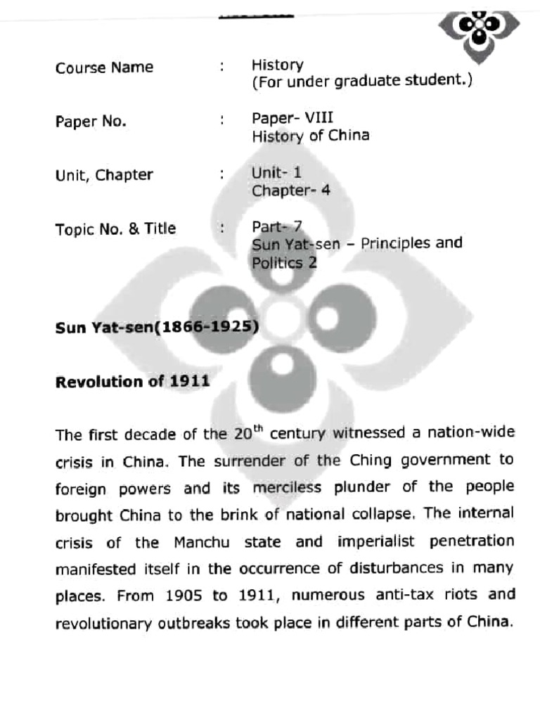 Sun Yat Sen in 1911 Revolution | PDF | Kuomintang | China