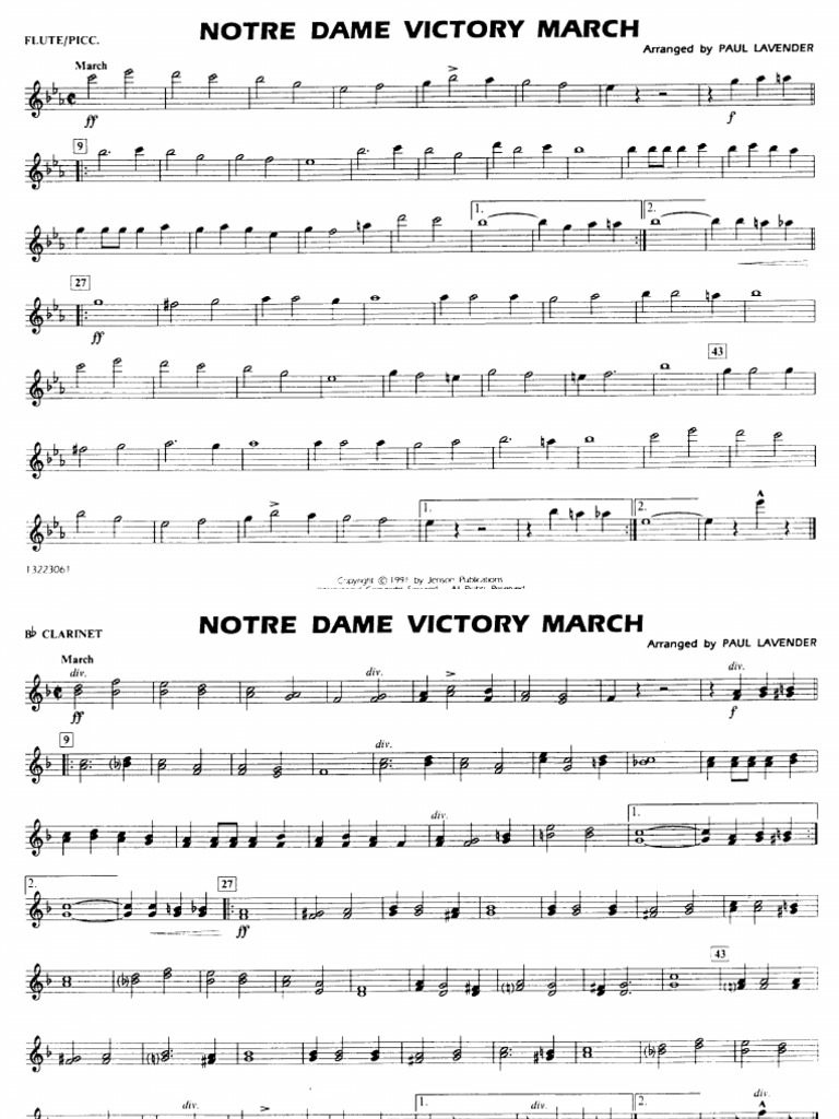 Lavender Notre Dame Victory March | PDF