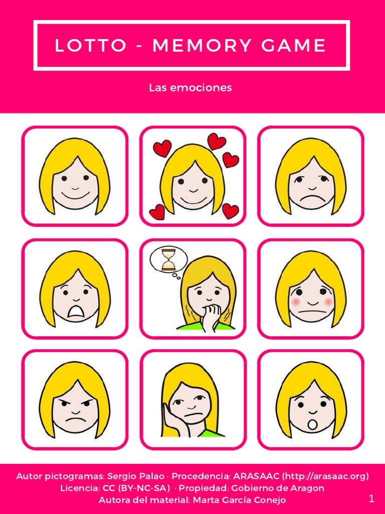 Juego de Memory: Emociones para Niños | PDF | Juegos y actividades