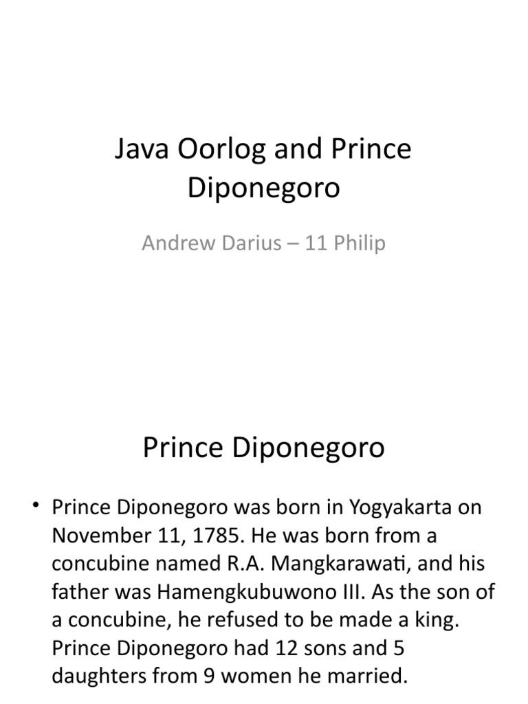 (HISTO) Java Oorlog and Prince Diponegoro | PDF | Indonesia