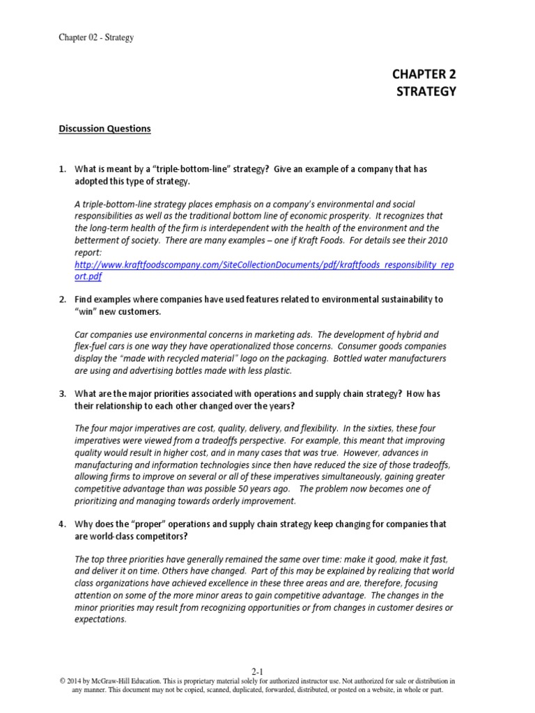 Strategy: Discussion Questions | PDF | Supply Chain | Risk