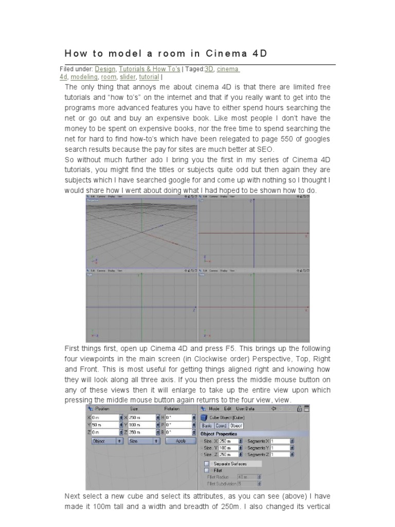 How To Model A Room in Cinema 4D | PDF | Rendering (Computer Graphics ...