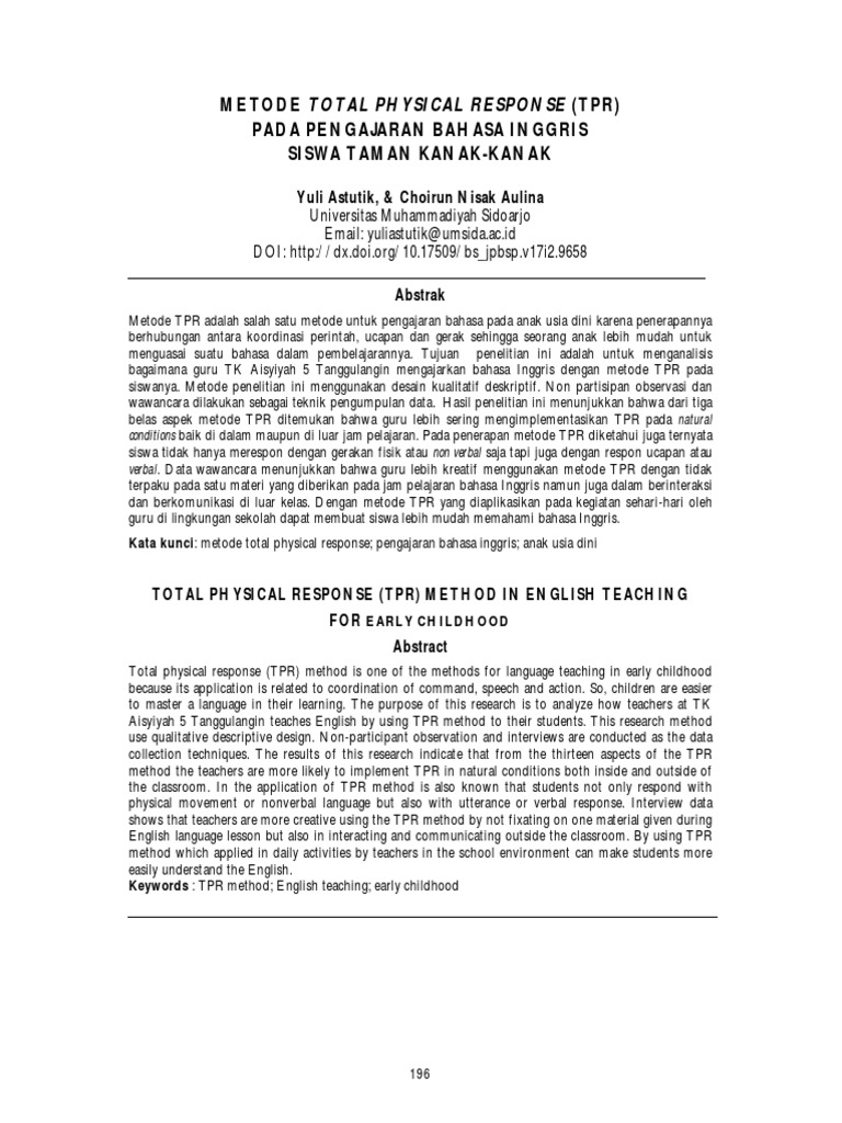 Me To de Total Physical Response | PDF