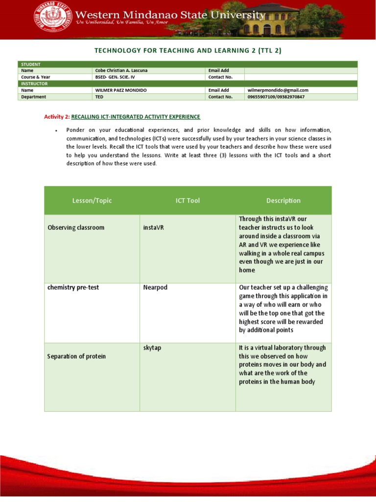 ICT Tools in Science Education Experiences | PDF | Educational ...