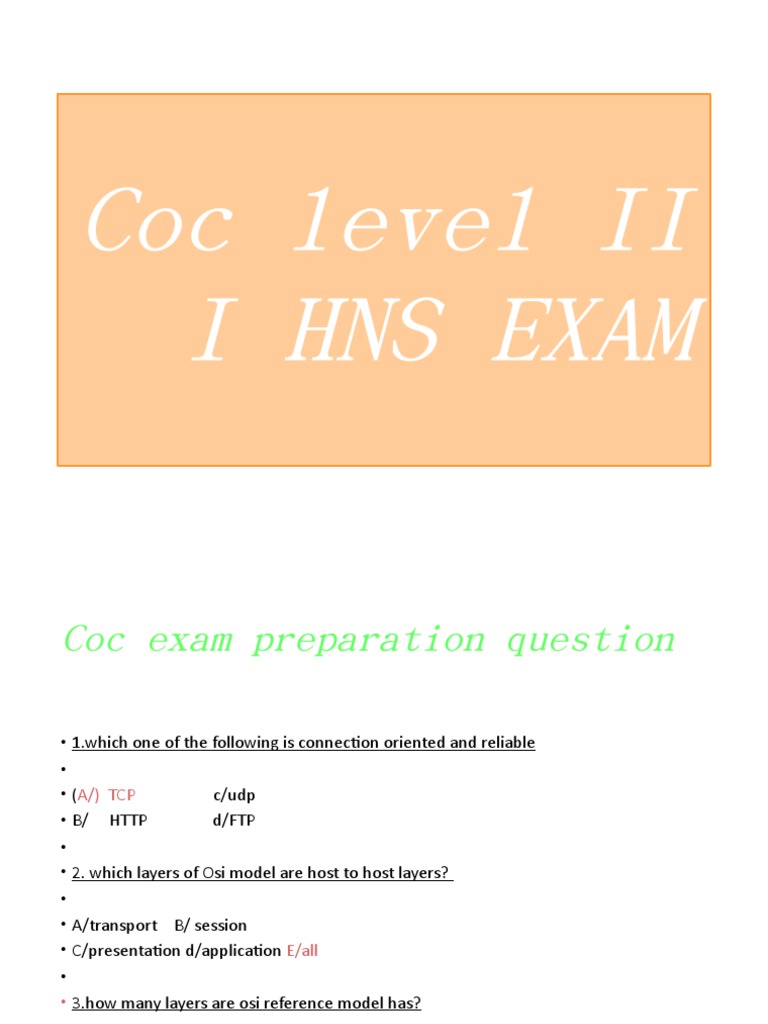 Coc Level III Exam | PDF | Computer Network | Remote Desktop Services