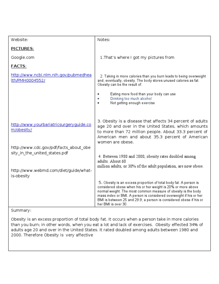 Obesity Notes | PDF | Wellness