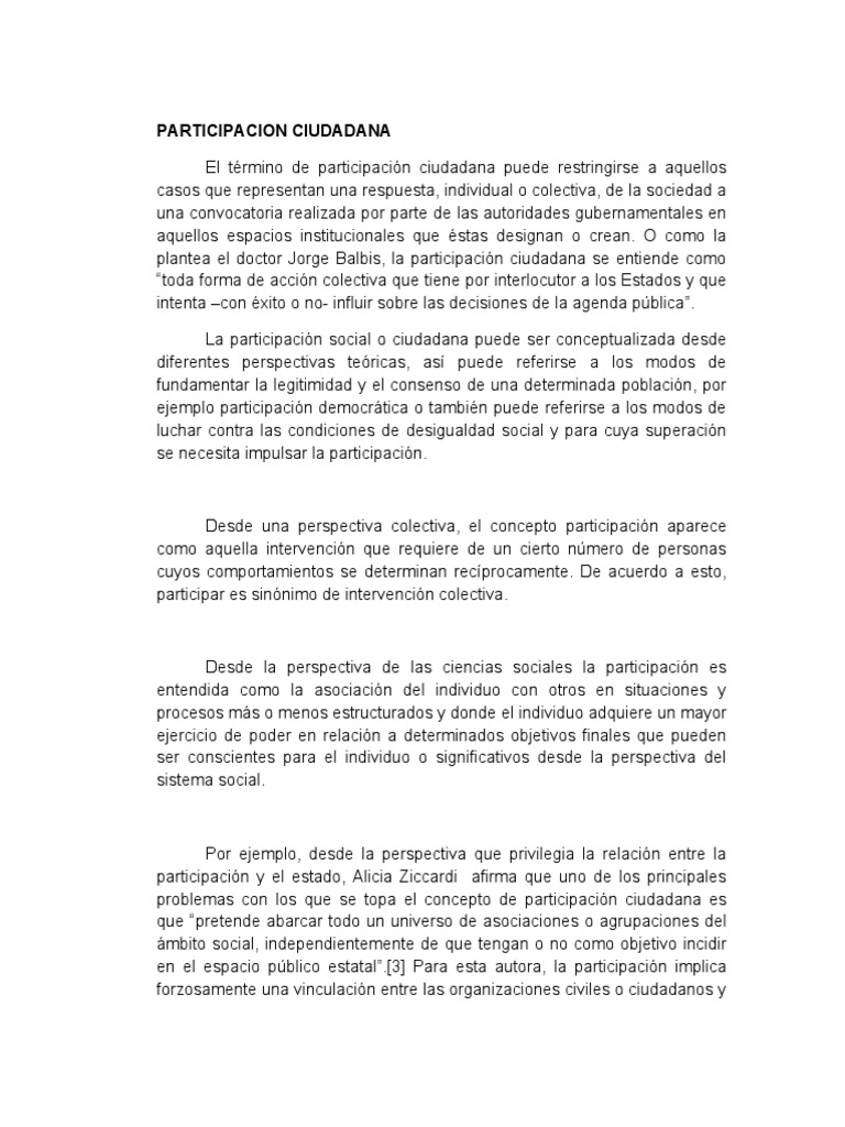 Ejemplos de Participación Ciudadana | PDF | Participación pública ...