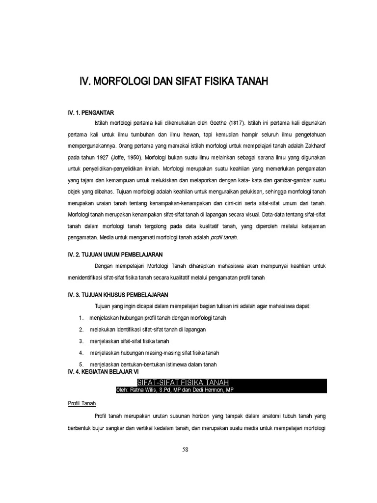 Morfologi dan Sifat Fisika Tanah | PDF | Sains & Matematika