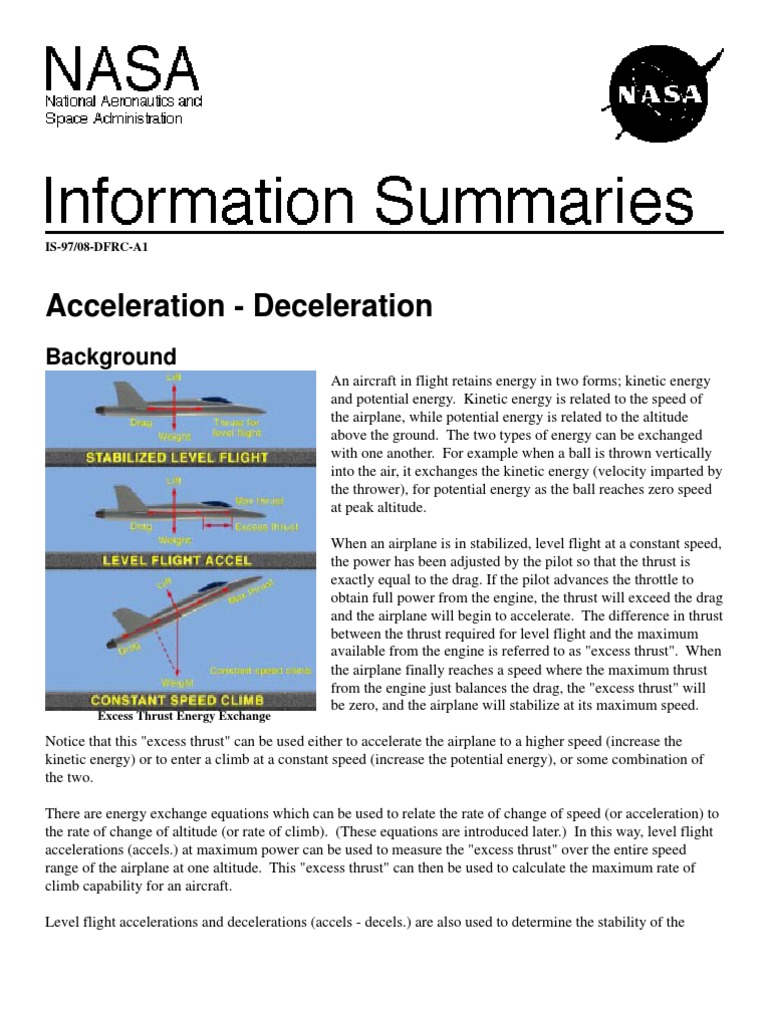 Acceleration and Deceleration Analysis | PDF | Aircraft Flight Control ...