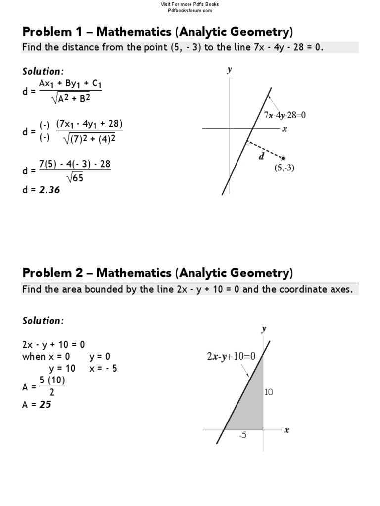 Solving Problems in Analytic Geometry | PDF | Analytic Geometry | Line ...