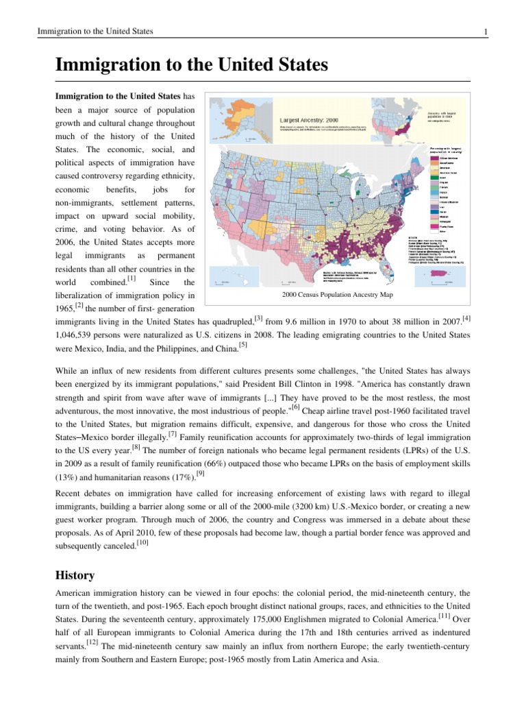 Immigration In Usa Download Free Pdf Immigration To The United