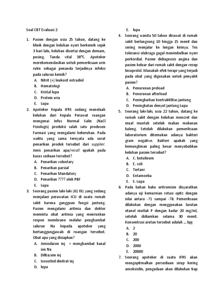 Soal CBT Evaluasi 2 J | PDF