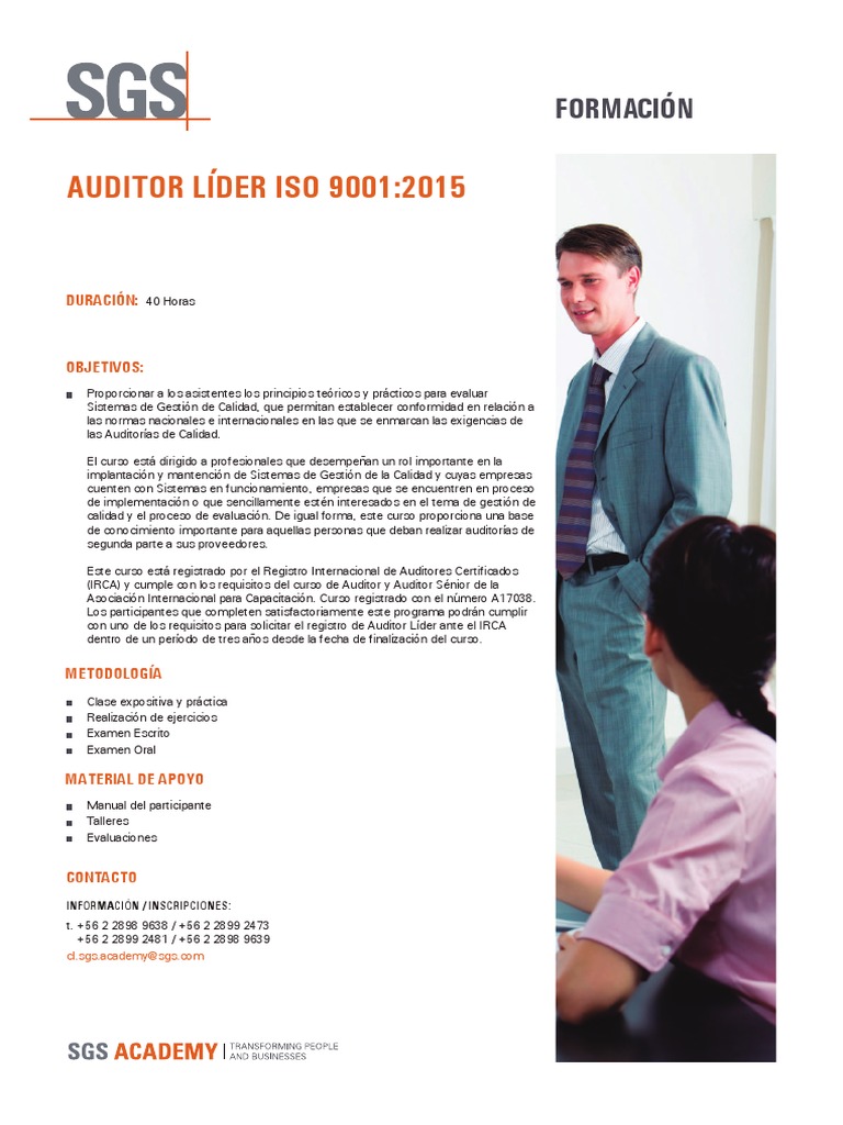 Auditor Lider ISO 9001-2015 Registro IRCA | PDF | Iso 9000 | Auditoría