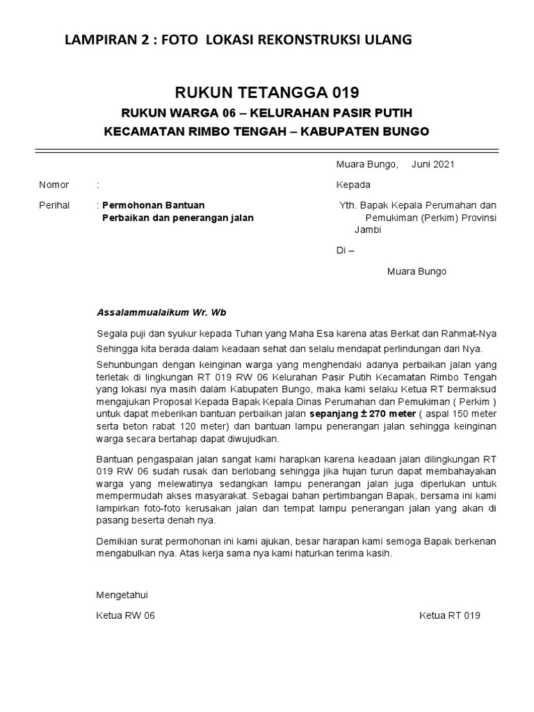 Rukun Tetangga 019 | PDF
