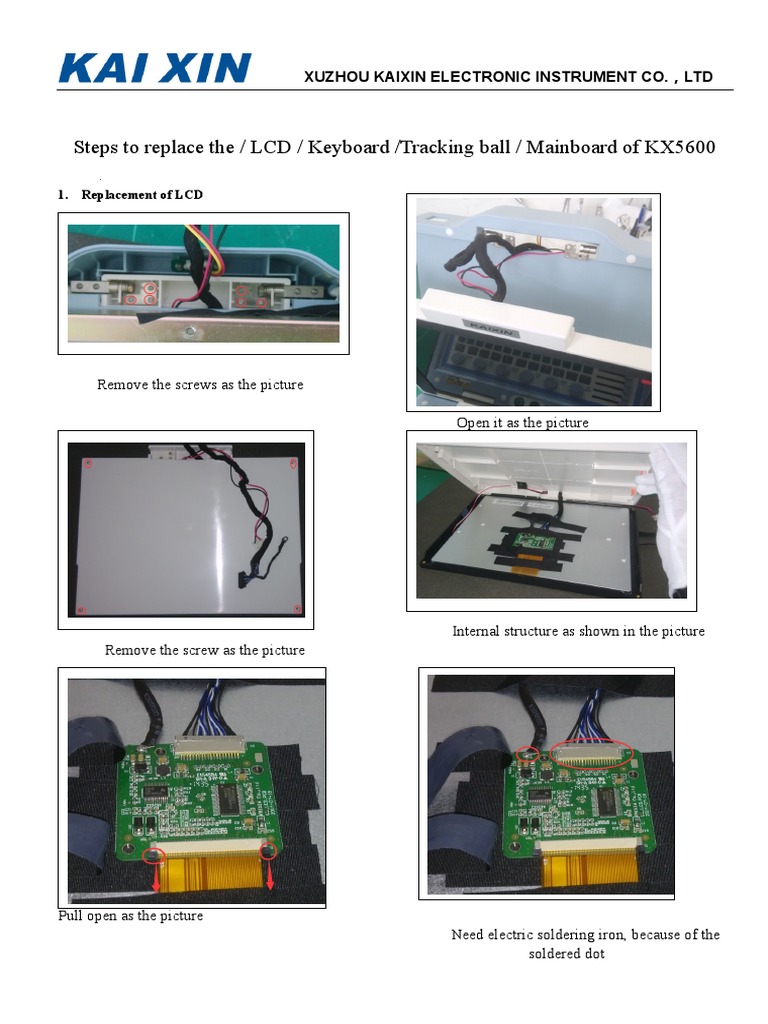 Steps To Replace Spare Parts of KX5600 | PDF | Electronic Engineering ...