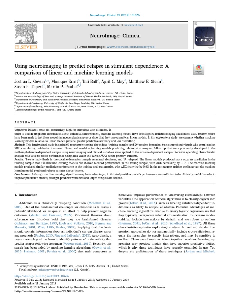 Neuroimage: Clinical: A B C D E D D F | PDF | Receiver Operating ...