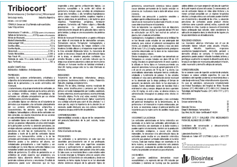 Tribiocort Prospecto Web | PDF