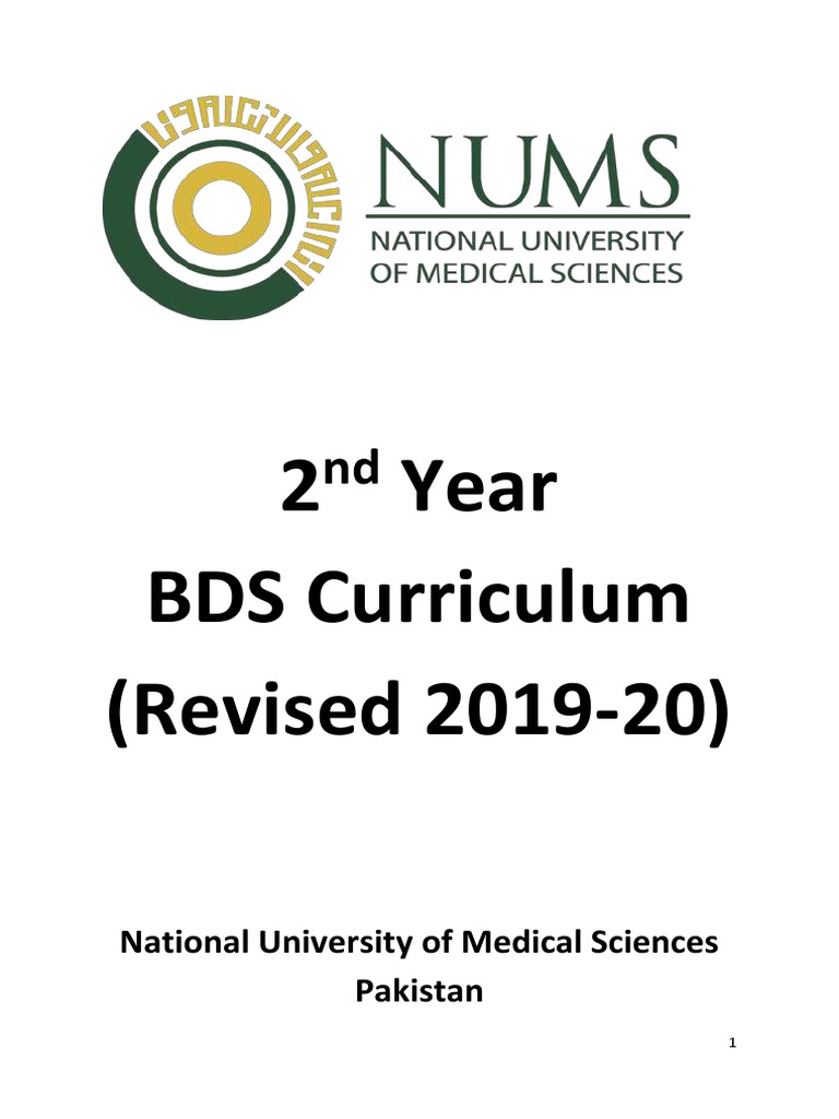 2nd Year BDS Curriculum Overview | PDF | Dentistry | Dental Degree