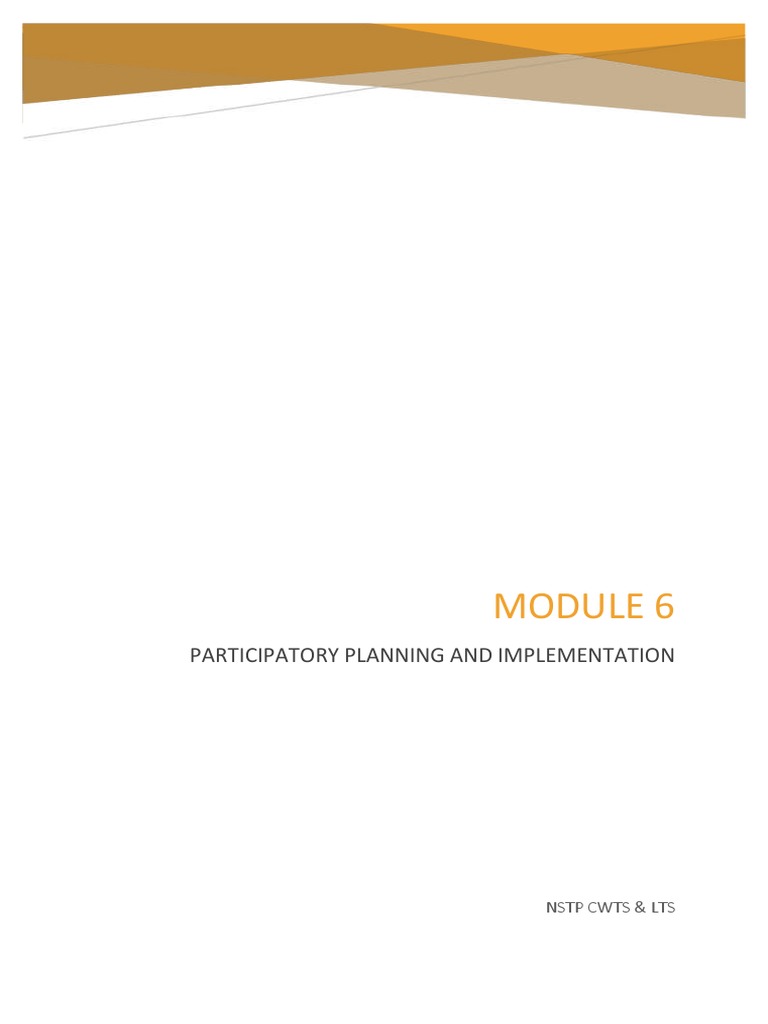 Module 6 Cwts And Lts Pdf Community Evaluation