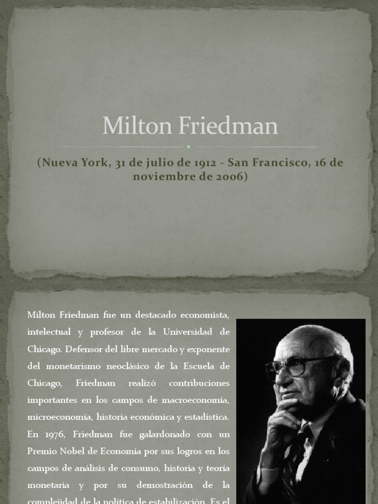 Milton Friedman | PDF | Milton Friedman | Monetarismo