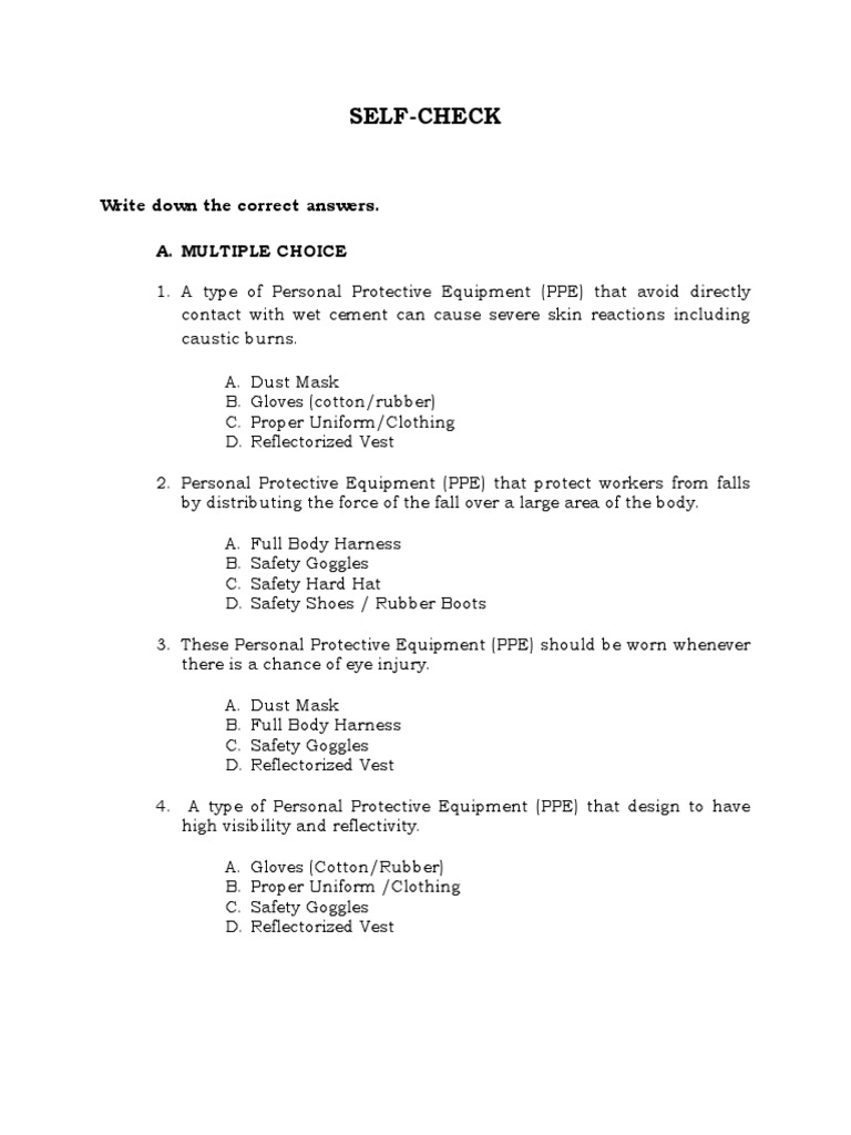 Quiz - PPE | PDF | Personal Protective Equipment | Safety