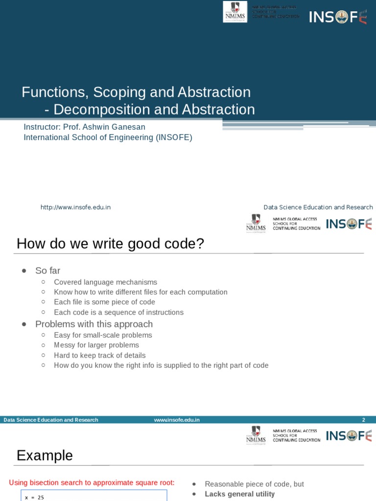 Functions, Scoping and Abstraction | PDF | Parameter (Computer Programming) | Subroutine