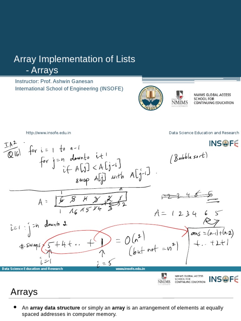 Array Implementation of List | PDF | Array Data Structure | Integer (Computer Science)