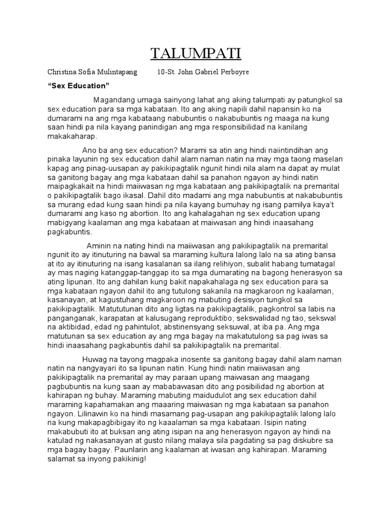 Talumpati Sex Ed Pdf 4918
