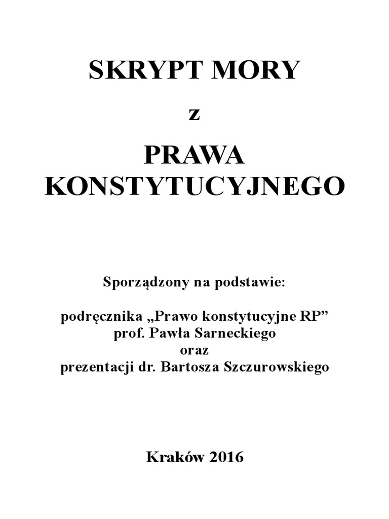 Skrypt Mory Prawo Konstytucyjne | PDF