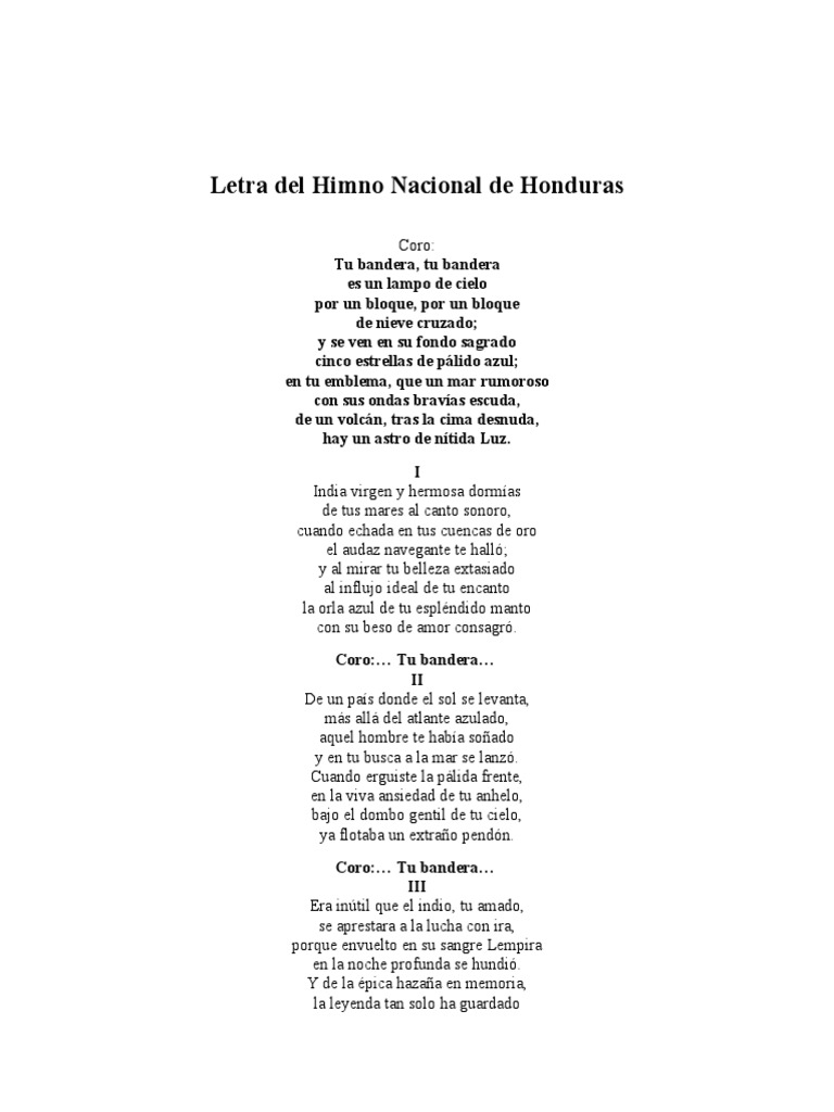 Himno de Honduras | PDF