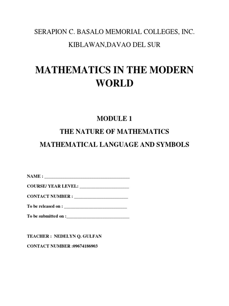 Mathematics Module Covering Patterns in Nature, Fibonacci Sequences, and the Nature of ...
