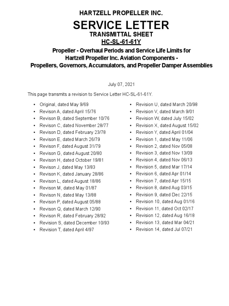 Service Letter | PDF | Propeller | Propulsion